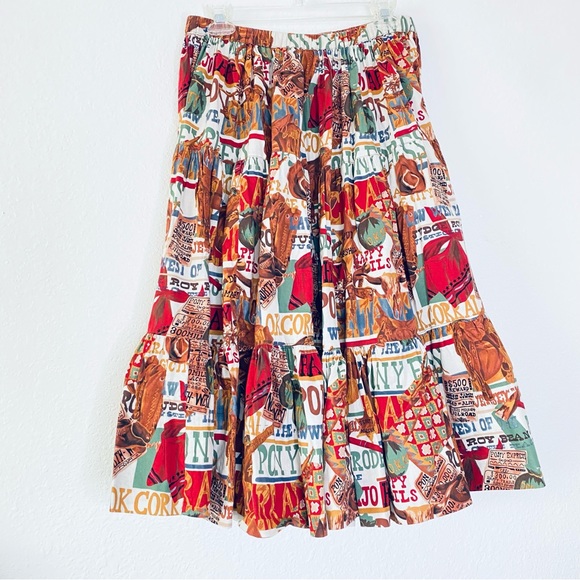 Vintage | Skirts | Liza Lynn Ltd Vintage Western Cowgirl Rodeo Layered ...
